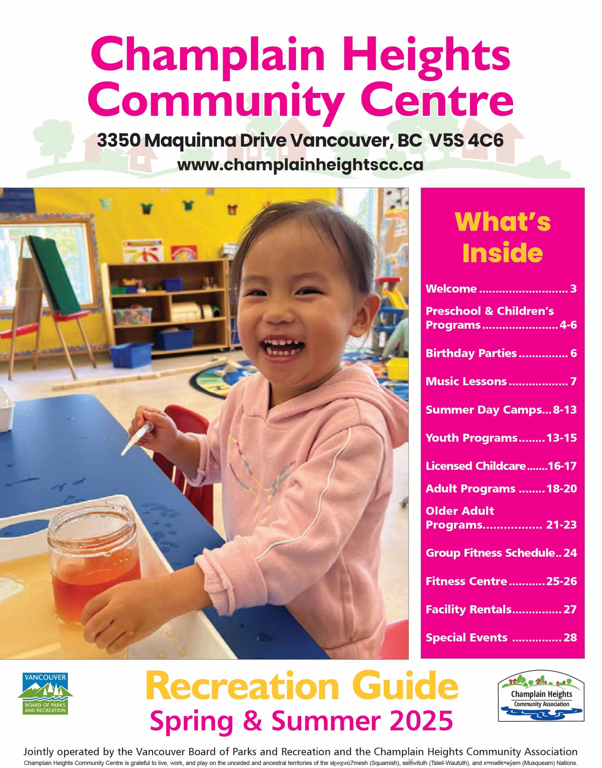 Spring & Summer 2025 Recreation Guide • Champlain Heights Community Centre